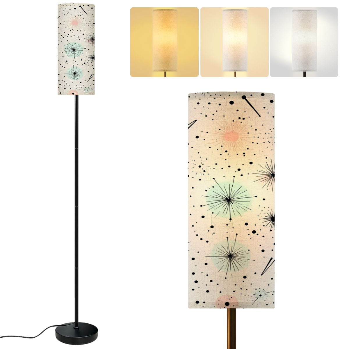 Modern Standing Floor Lamp Atomic Starbursts Mid Century Modern Sputnik ...