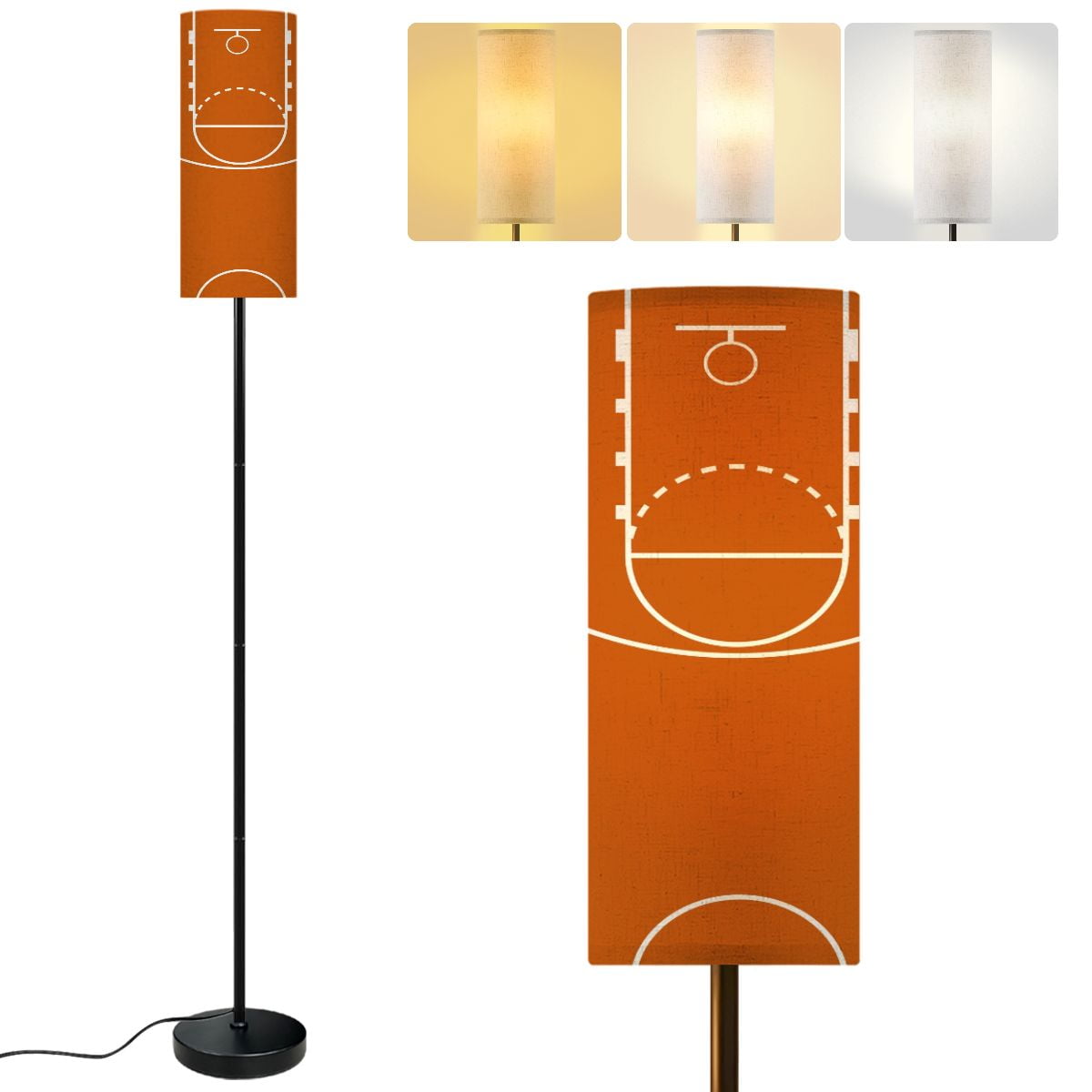 Modern Standing Floor Lamp Basketball Court Field Ground Dimmable Metal ...