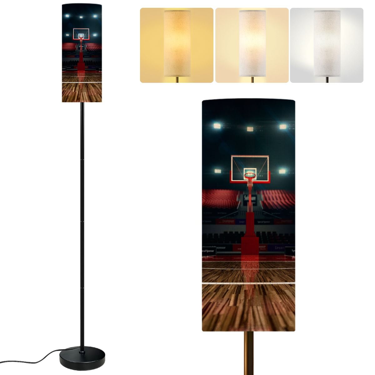 Modern Standing Floor Lamp Basketball court Sport 3d render unfocus ...