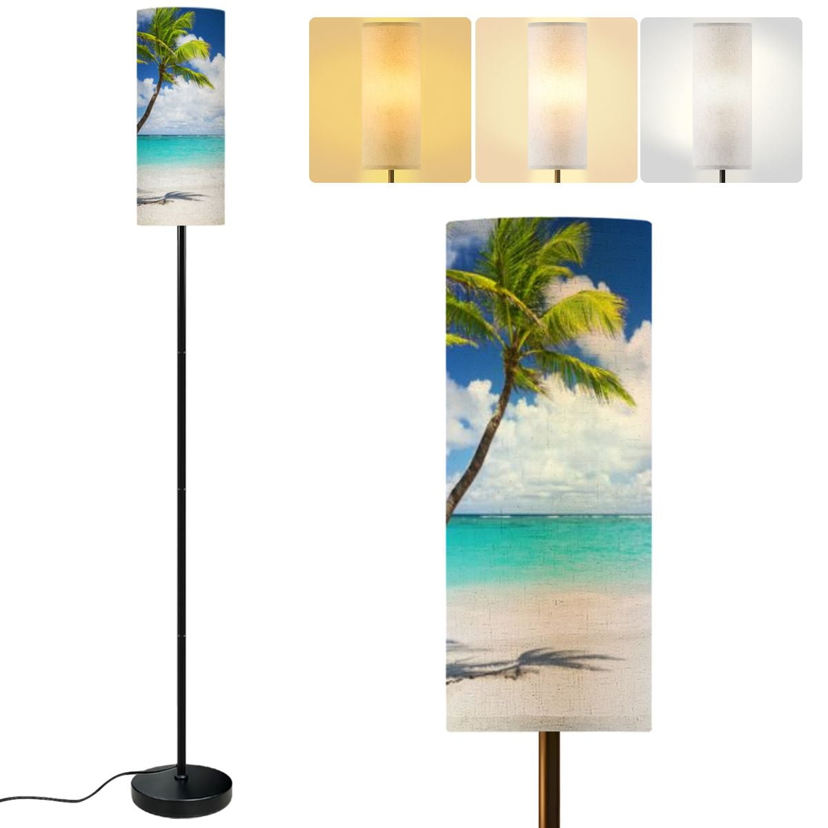 Modern Standing Floor Lamp Beautiful tropical white beach coconut palm ...