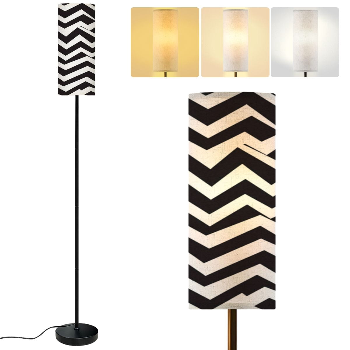 Modern Standing Floor Lamp Beginners Kids Zigzag Patterns Sharp Angles ...