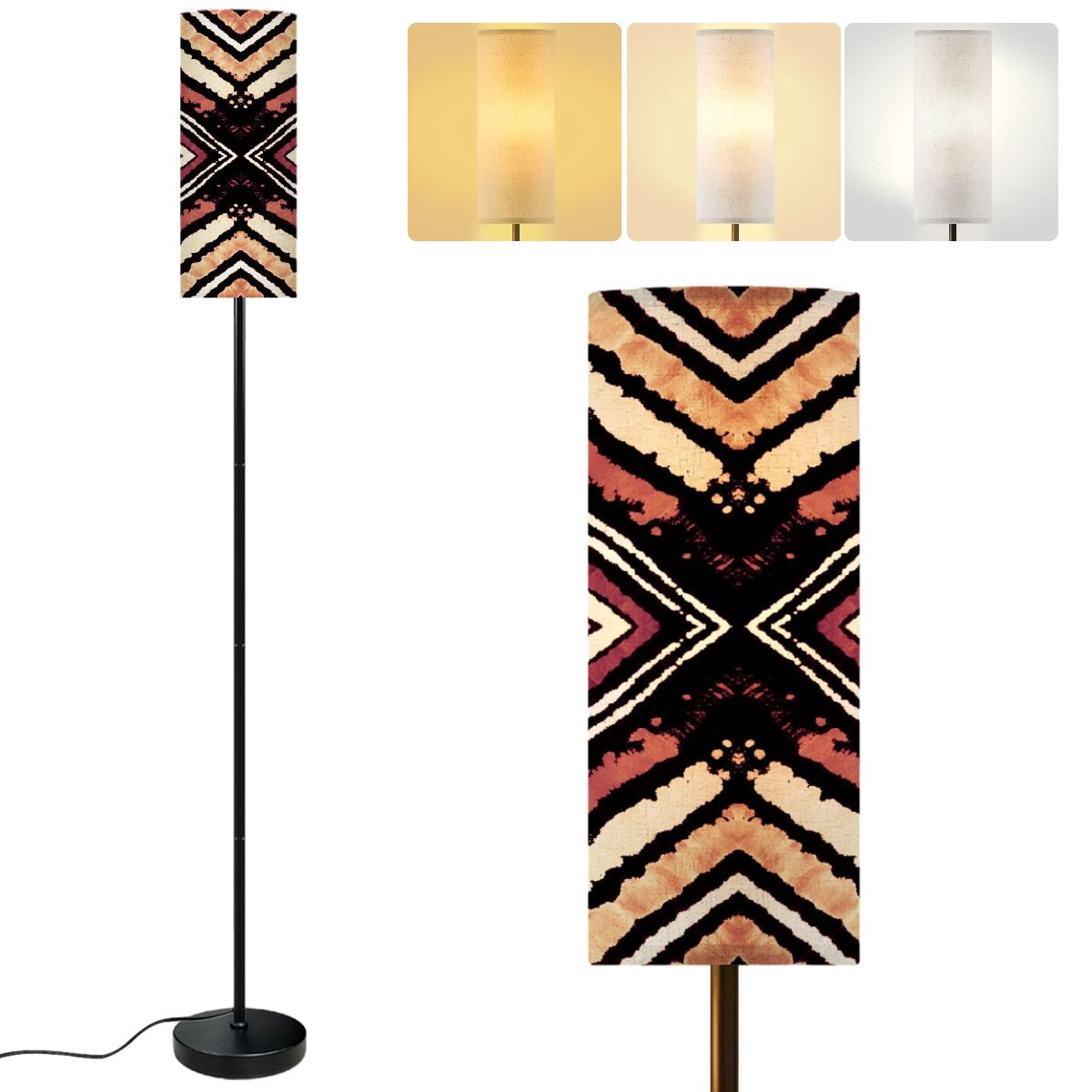 Modern Standing Floor Lamp Bohemian African Boho Batik Bathroom Ceramic ...