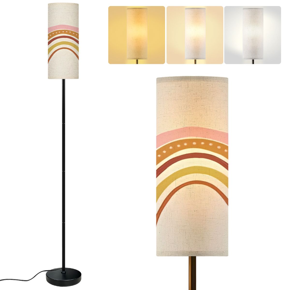 Modern Standing Floor Lamp Boho baby naive earthy abstract hand drawn ...
