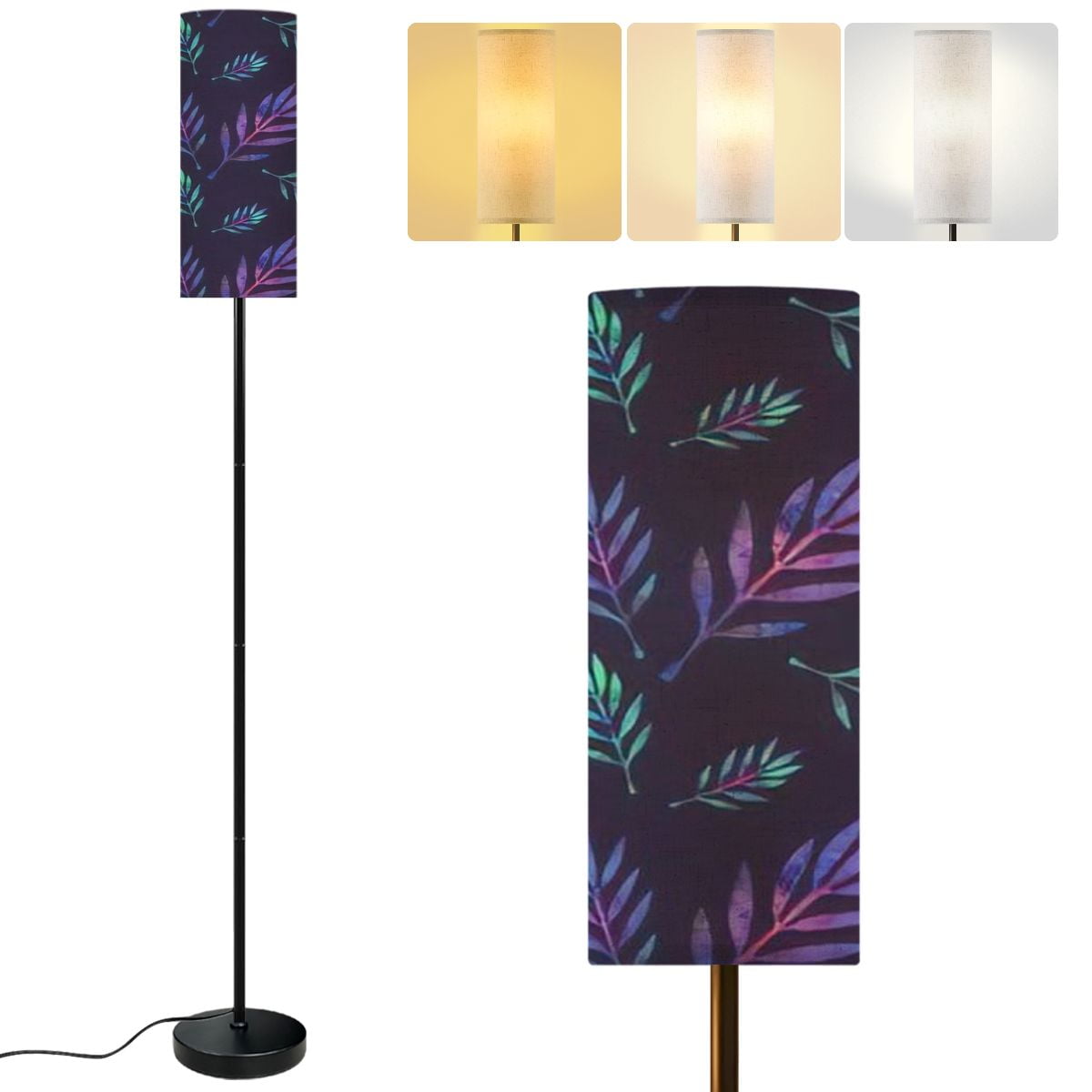 Modern Standing Floor Lamp Branch Seamless pattern cosmic galaxy plants ...