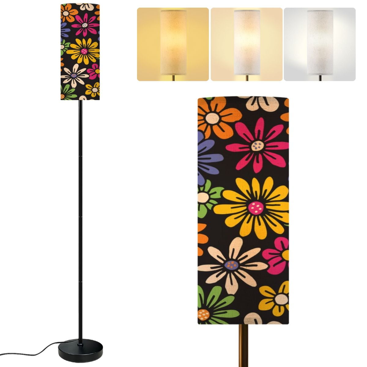 Modern Standing Floor Lamp Bright Colorful Hand Drawn Felt Tip Pen ...