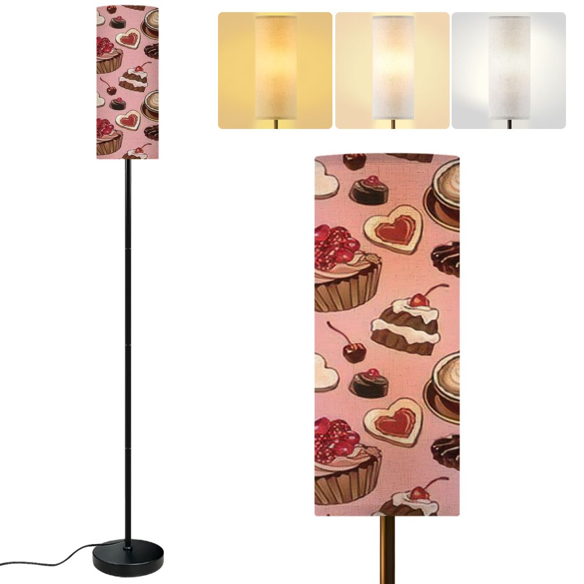 Modern Standing Floor Lamp Cafe breakfast seamless raster Coffee pastry ...