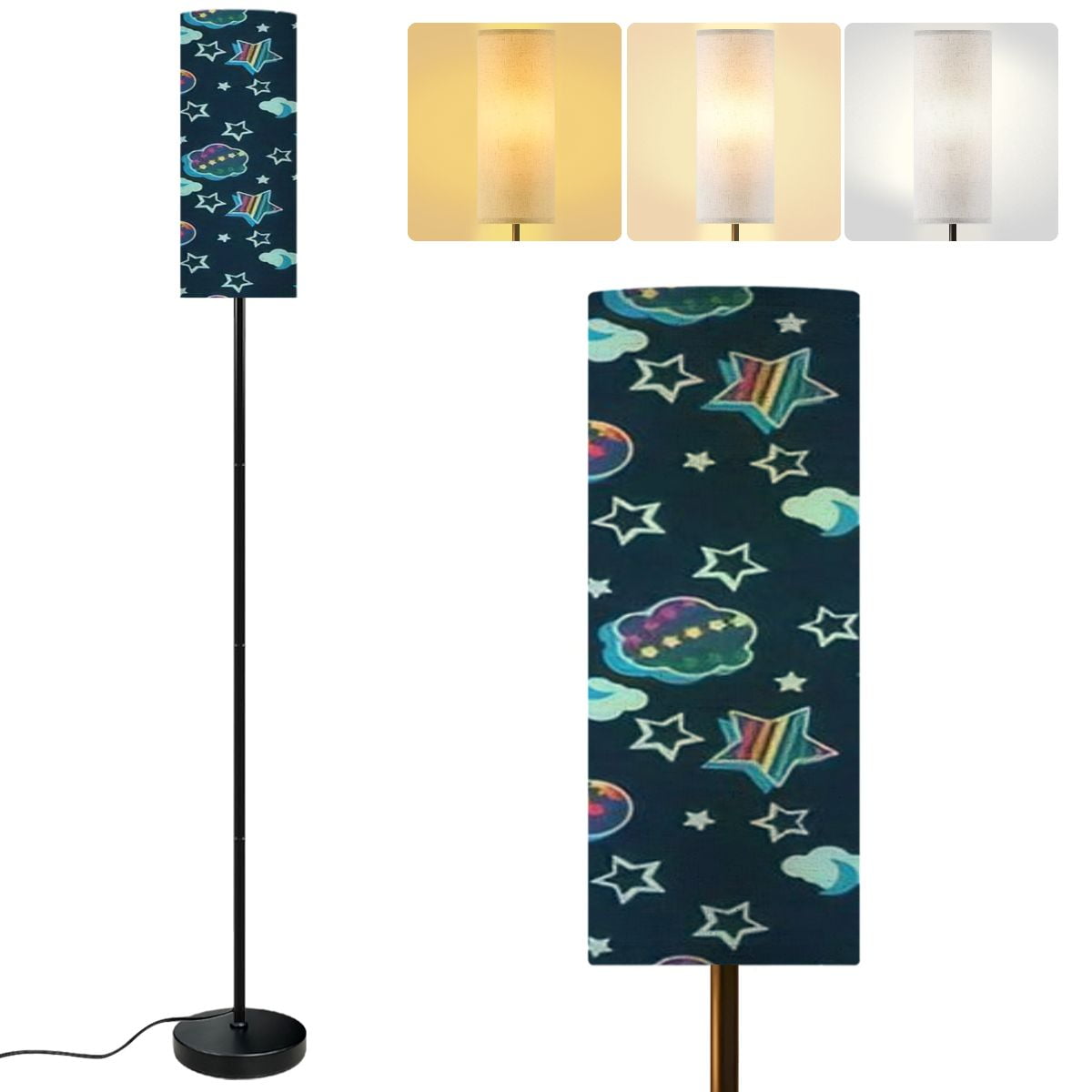 Modern Standing Floor Lamp Celestial seamless Dimmable Metal Pole Lamp ...