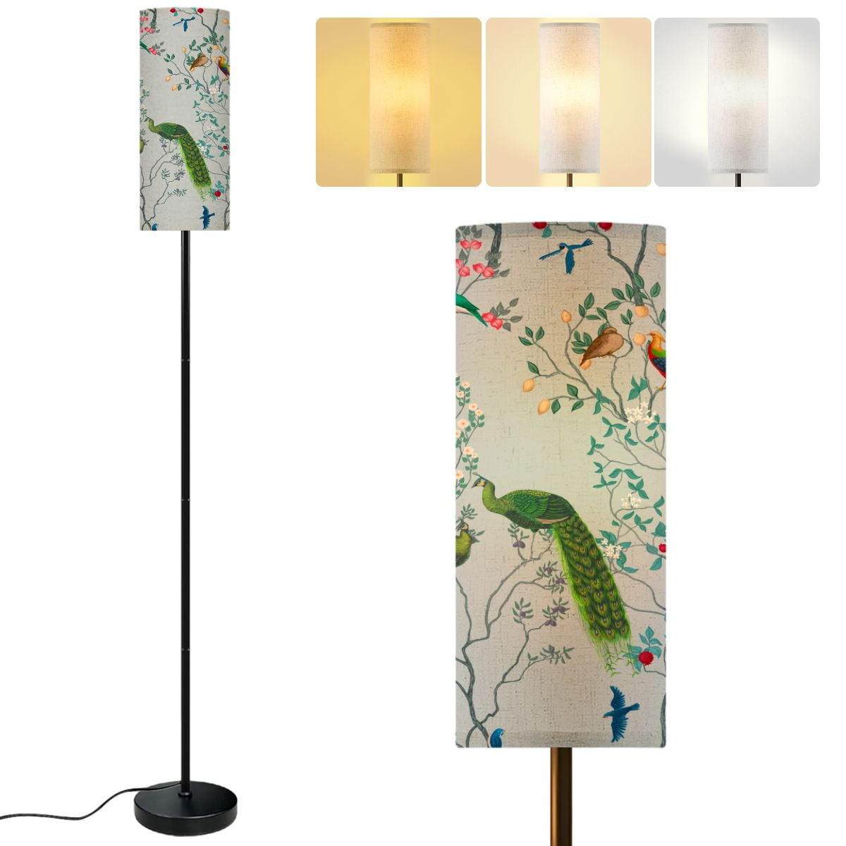 Modern Standing Floor Lamp Chinoiserie Vintage floral for fabric poster ...