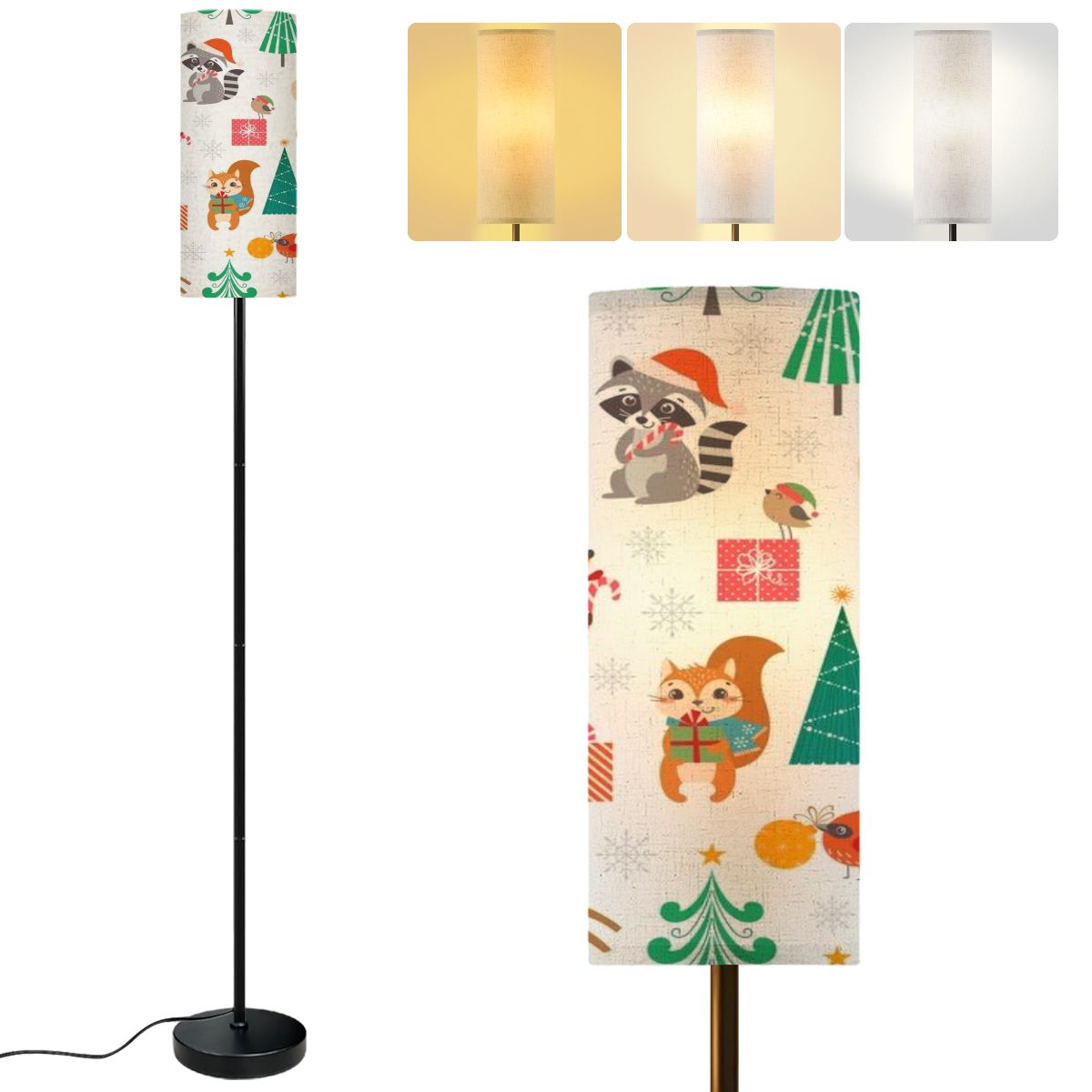 Modern Standing Floor Lamp Christmas seamless for children cute forest ...