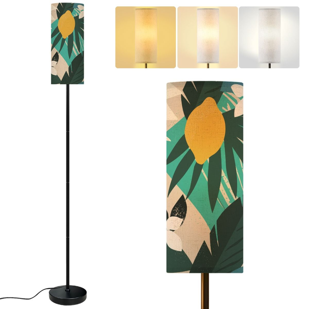 Modern Standing Floor Lamp Collage contemporary floral seamless pattern ...