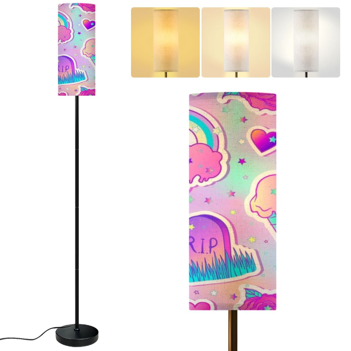 Modern Standing Floor Lamp Colorful seamless candies sweets rainbow ...