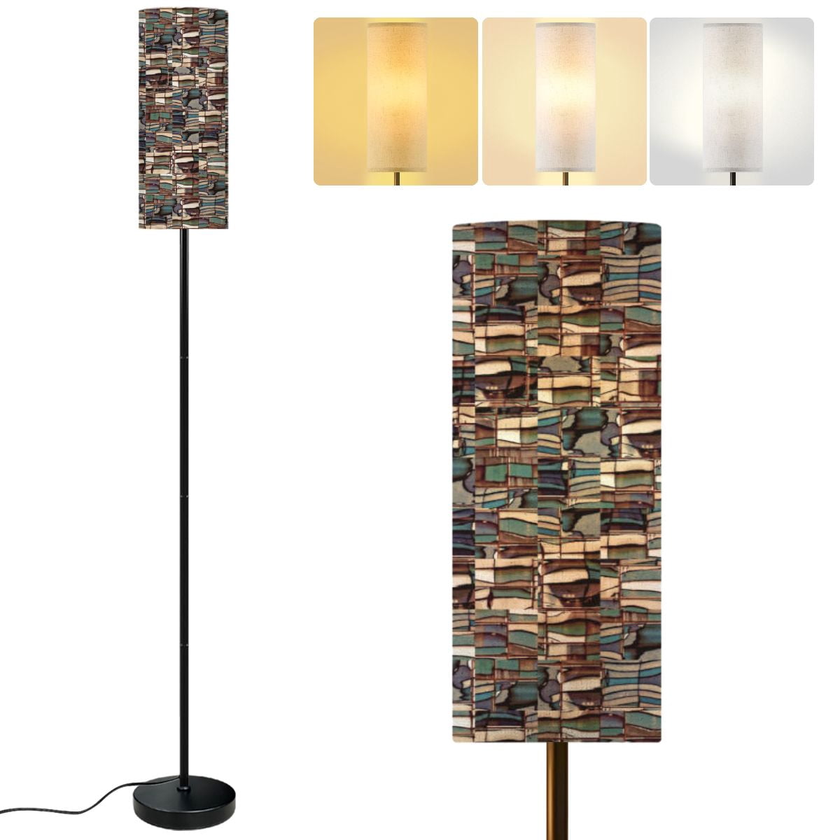 Modern Standing Floor Lamp Colourful carpet texture abstract tiles ...