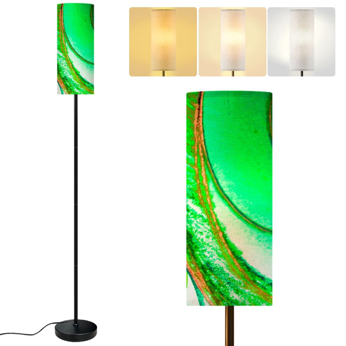 Modern Standing Floor Lamp Contemporary Art Funky Ornate Sketch Scrawl ...