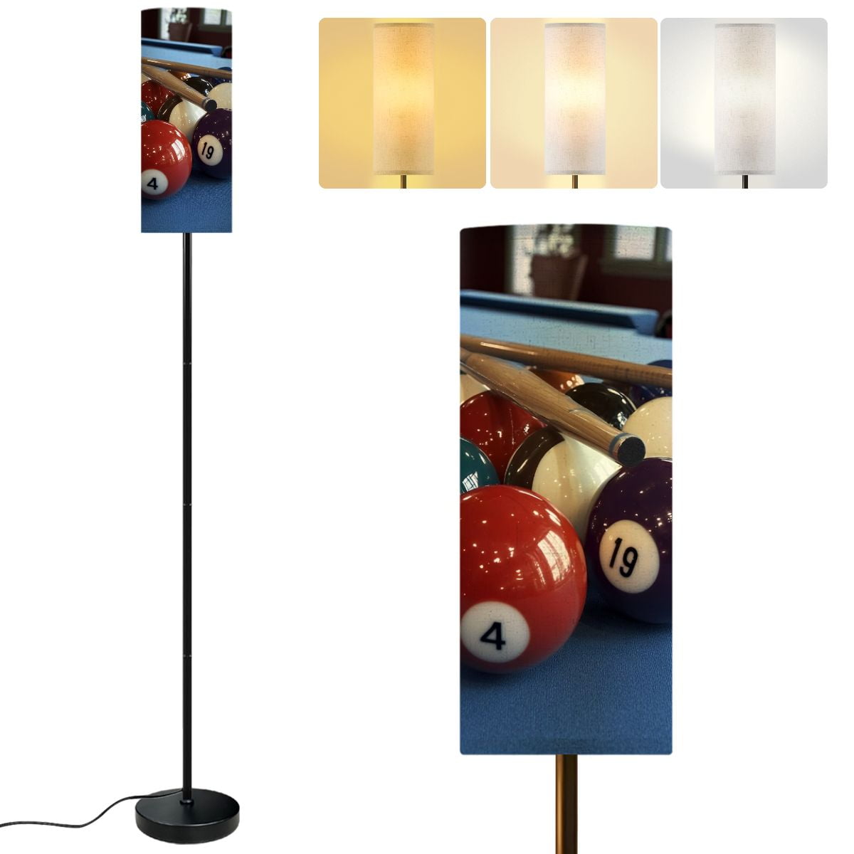 Modern Standing Floor Lamp Cool Billiards Ball Pool Snooker Billiard ...
