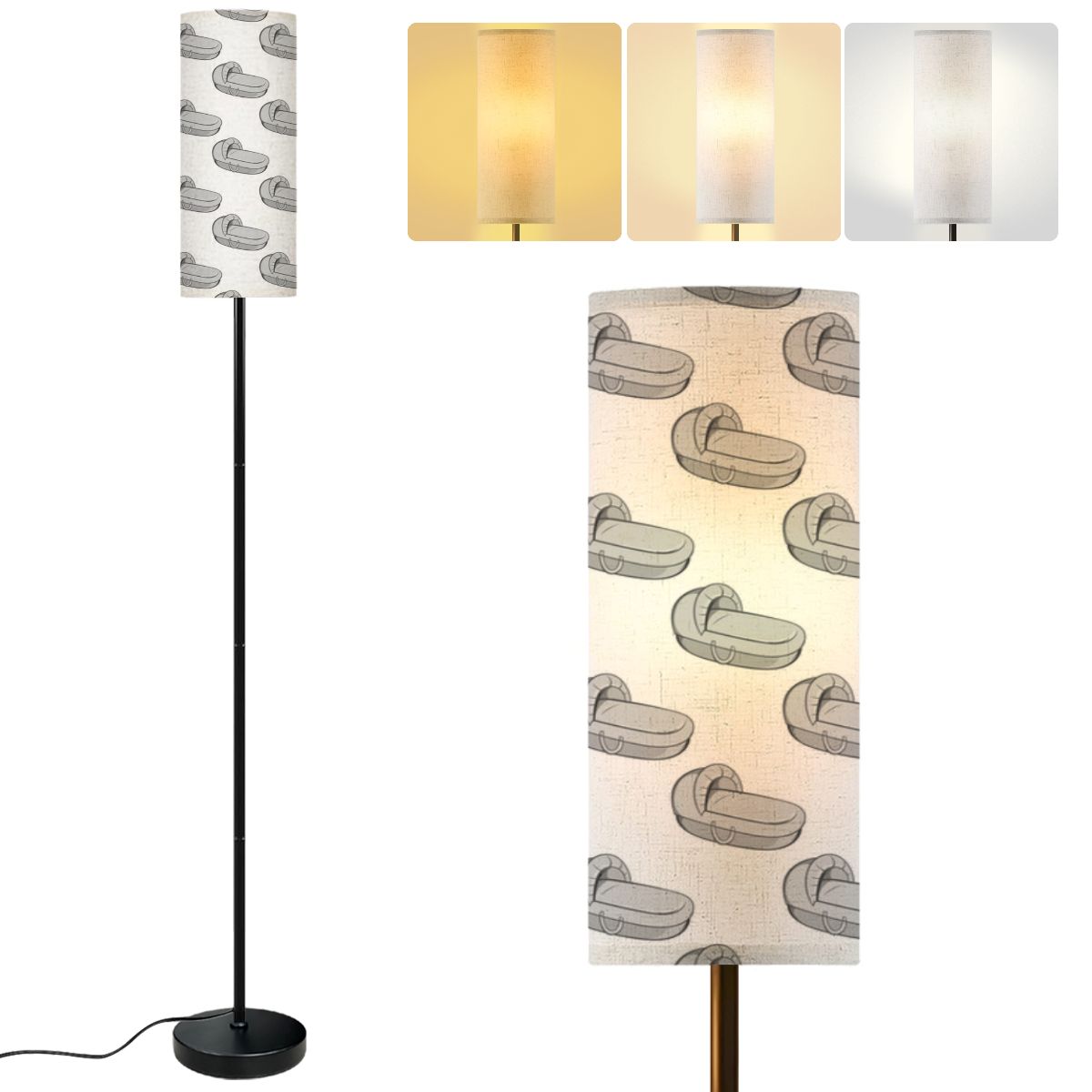 Modern Standing Floor Lamp Cradle for baby seamless white Child care ...