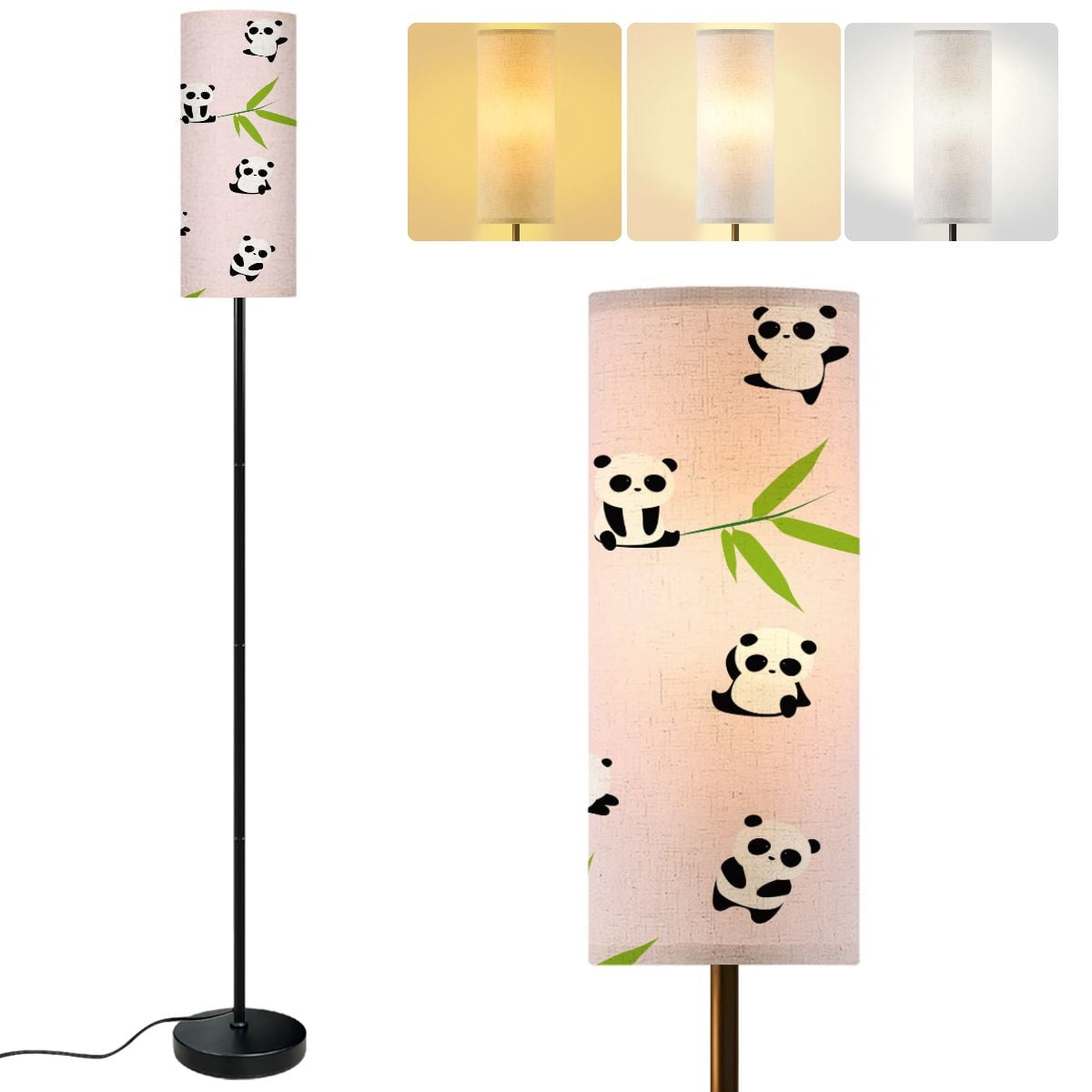 Modern Standing Floor Lamp Cute cartoon panda bear seamless pattern ...