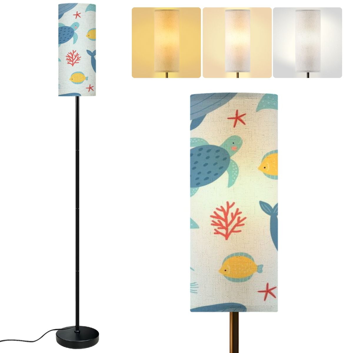 Modern Standing Floor Lamp Cute cartoon undersea world Deep Ocean sea ...