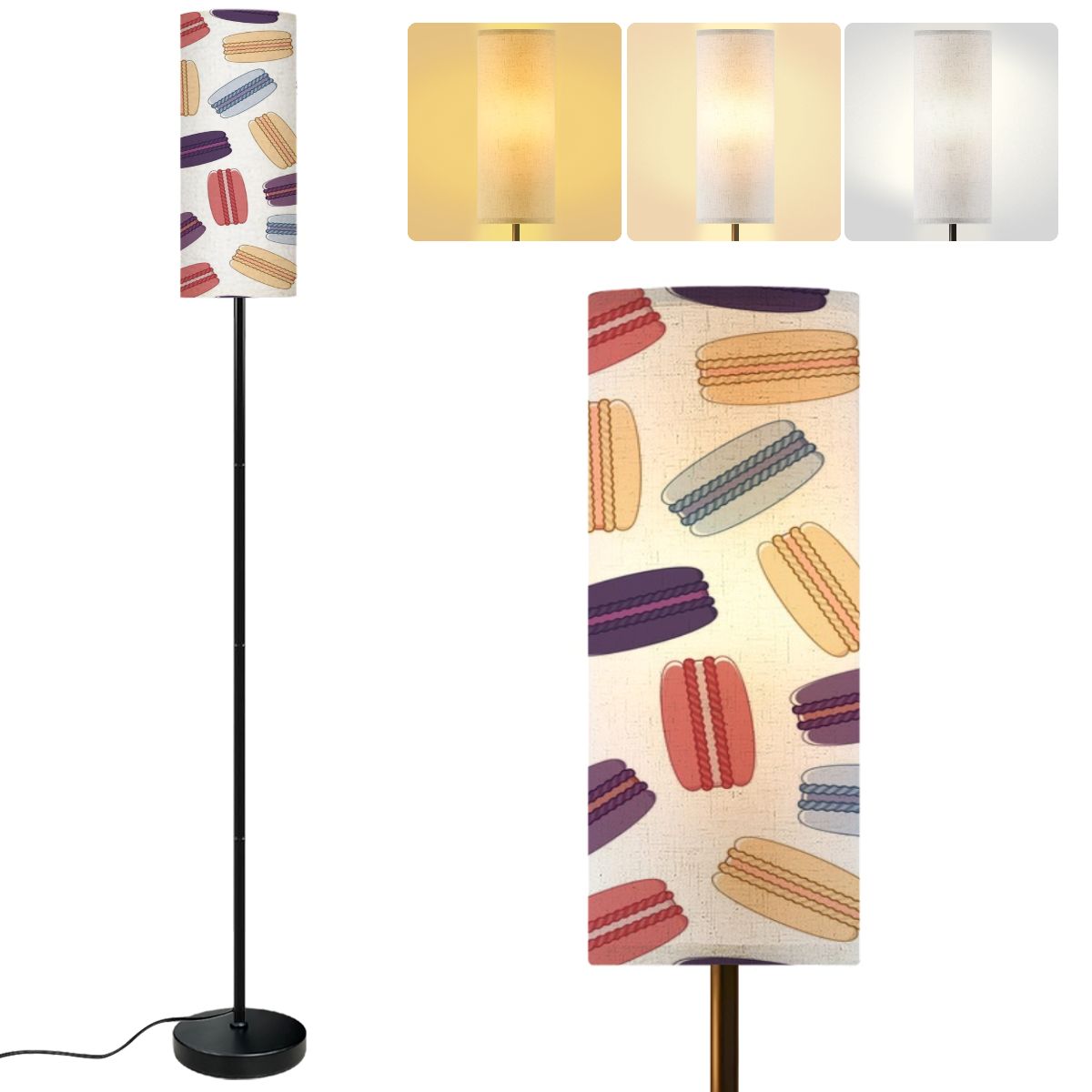 Modern Standing Floor Lamp Cute pattern colorful macaroon cookies ...