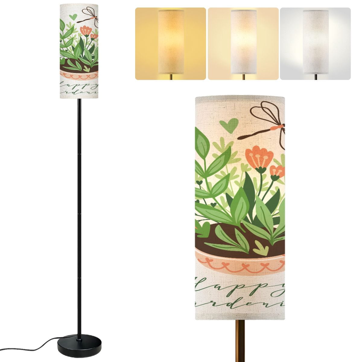 Modern Standing Floor Lamp Cute seasonal greeting Growing flowers ...