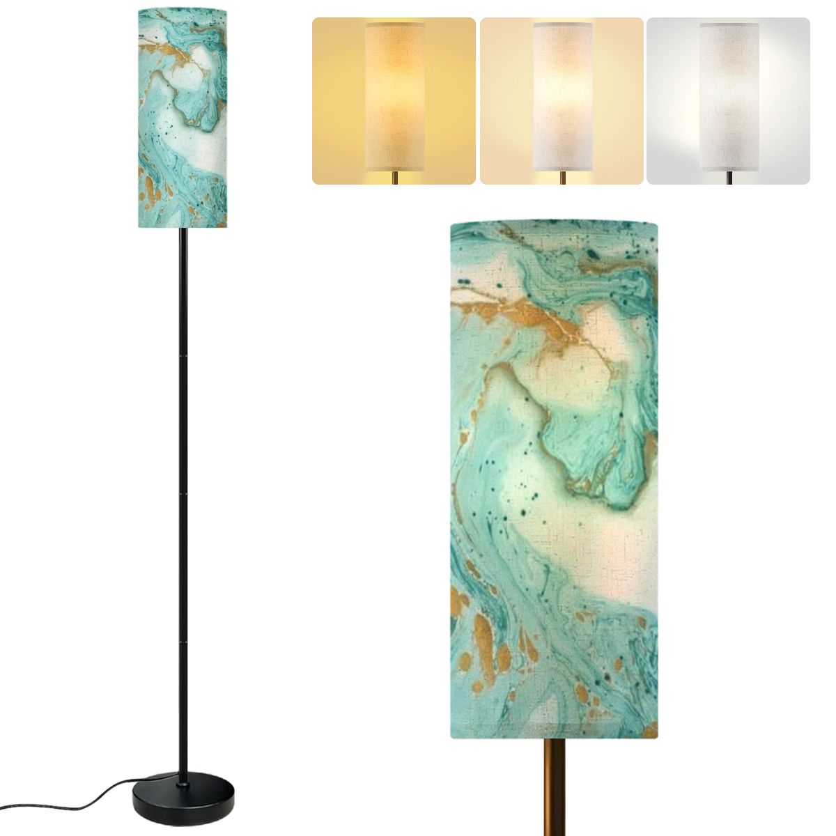 Modern Standing Floor Lamp Decorative marble texture Abstract painting ...