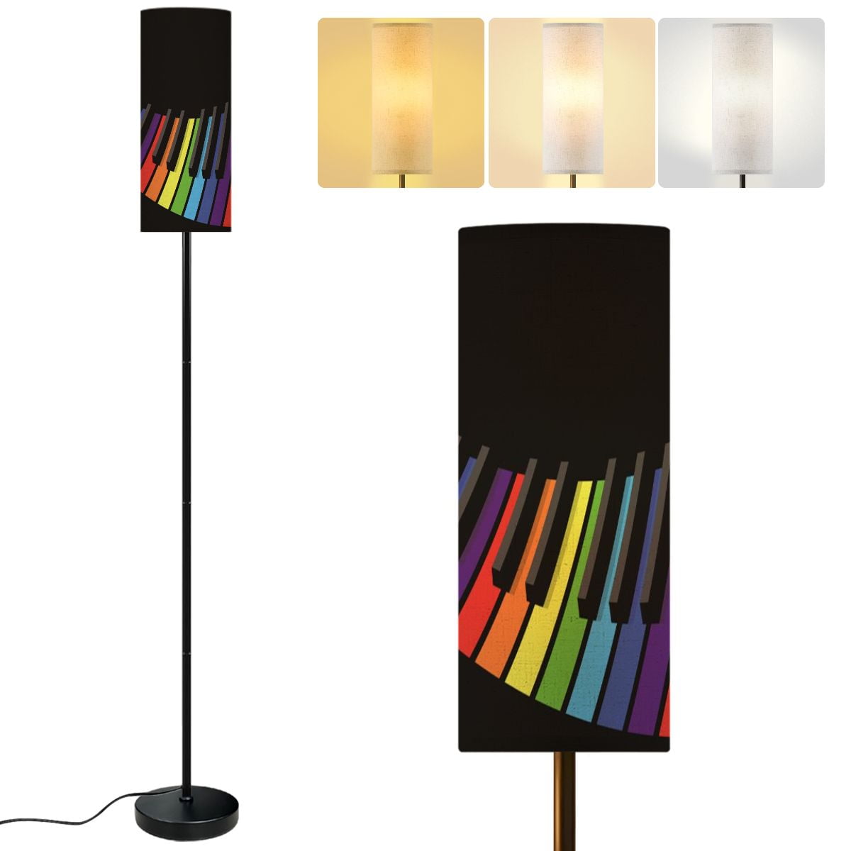 Modern Standing Floor Lamp Distorted piano keyboard for wide ...
