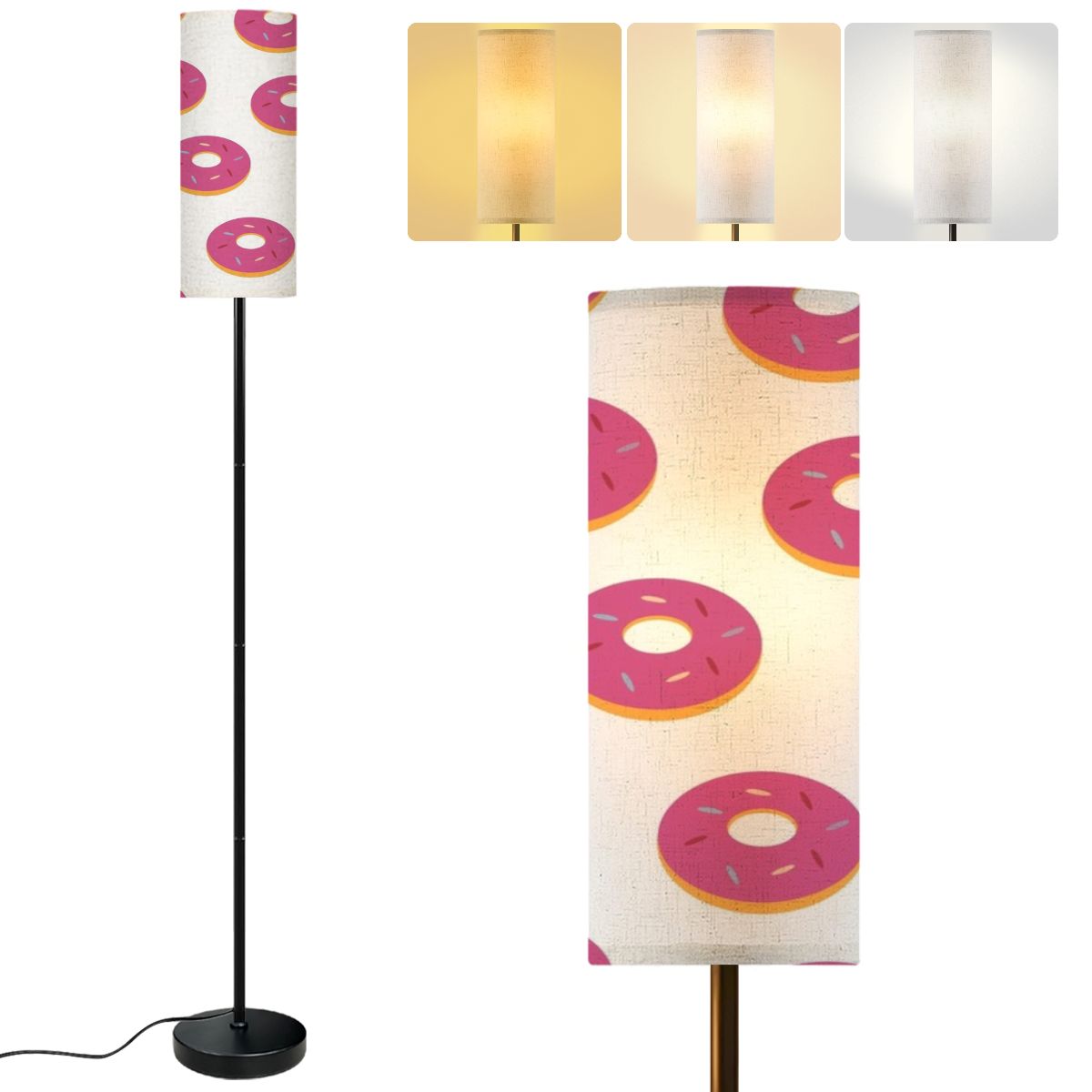Modern Standing Floor Lamp Donut Seamless pattern Continuous Donut ...