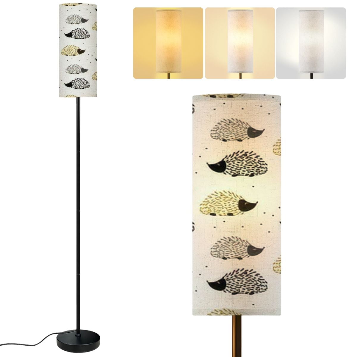 Modern Standing Floor Lamp Drawing cute seamless graphic spiky hedgehog ...