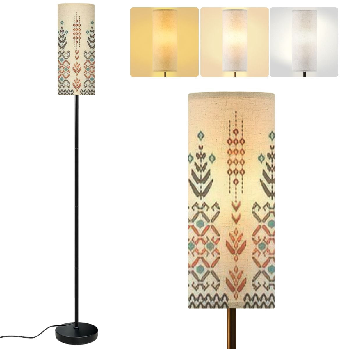 Modern Standing Floor Lamp Ethnic abstract Seamless tribal folk ...