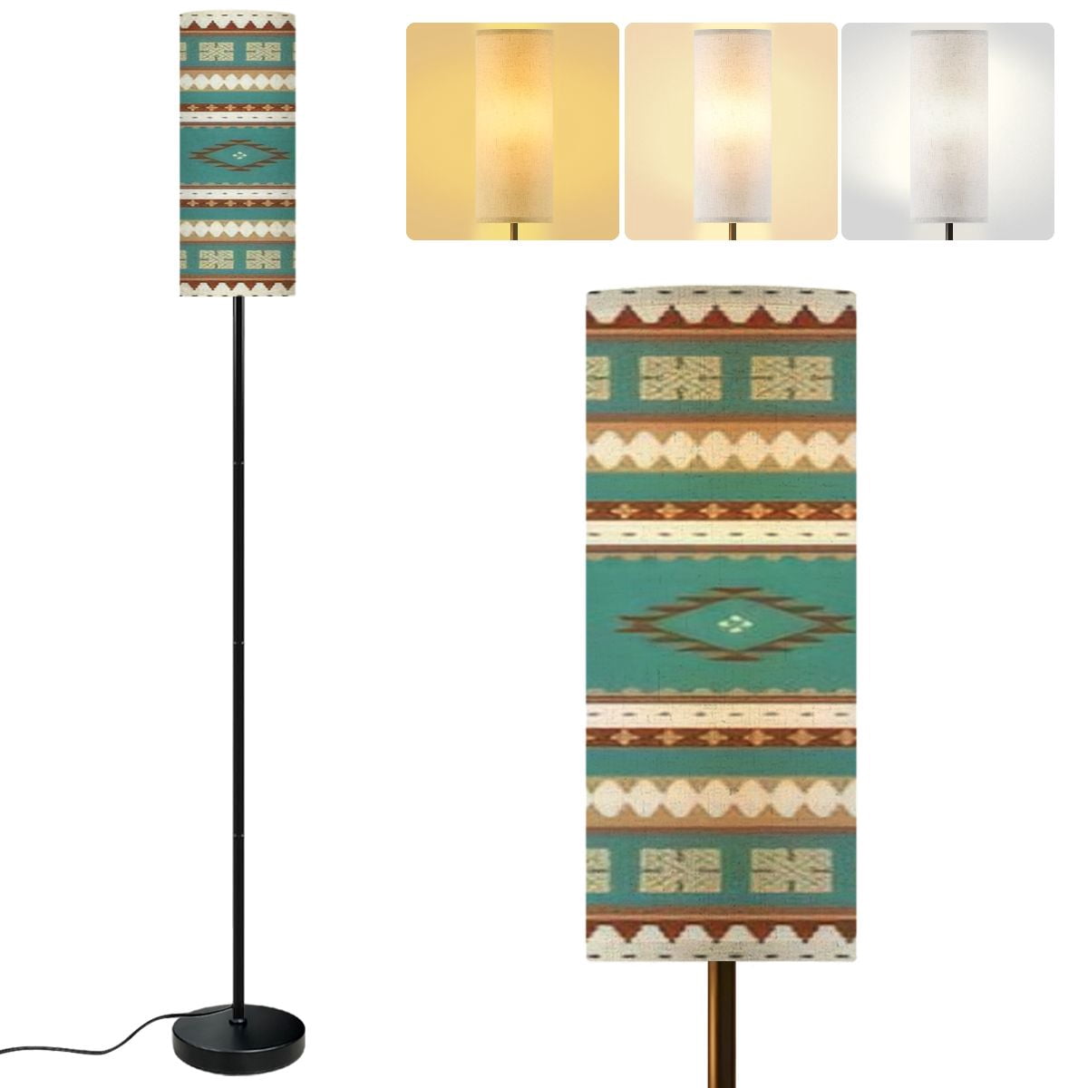Modern Standing Floor Lamp Ethnic tribal seamless South western rug ...