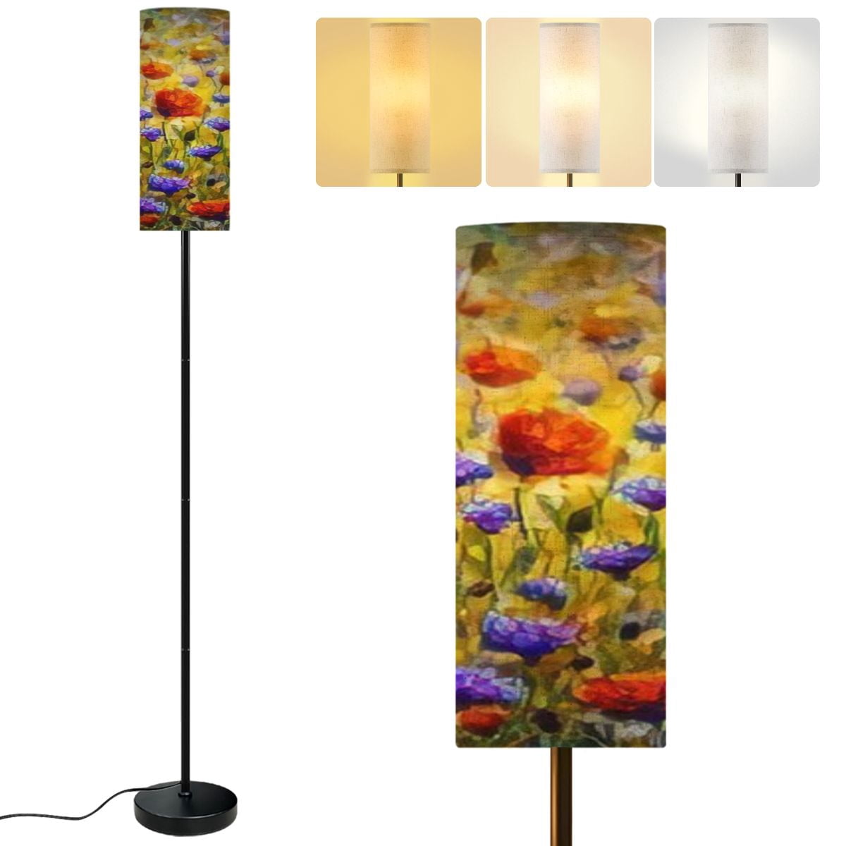 Modern Standing Floor Lamp Field flowers Impressionism modern oil ...