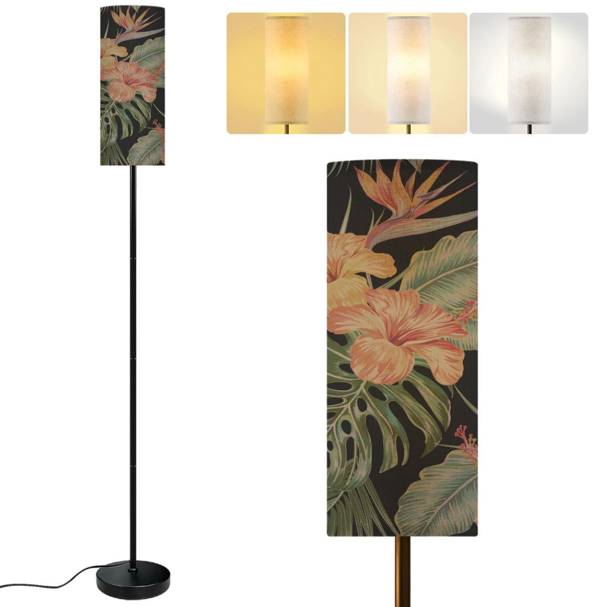 Modern Standing Floor Lamp Floral tropical seamless pattern exotic ...