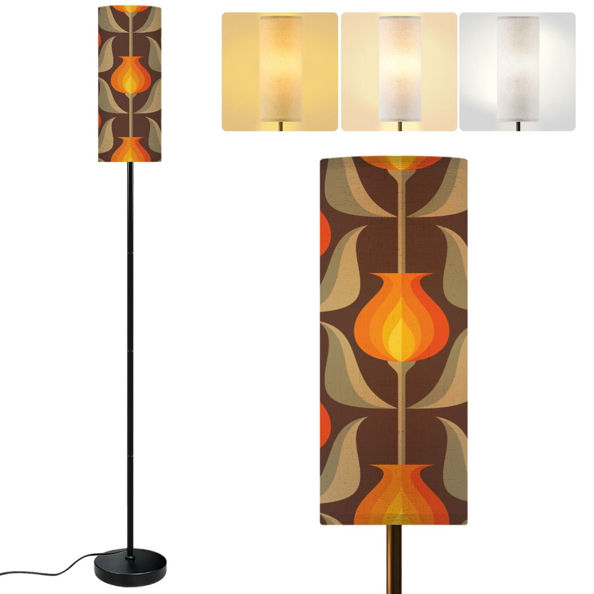 Modern Standing Floor Lamp Flowers leaves Mid century modern art ...
