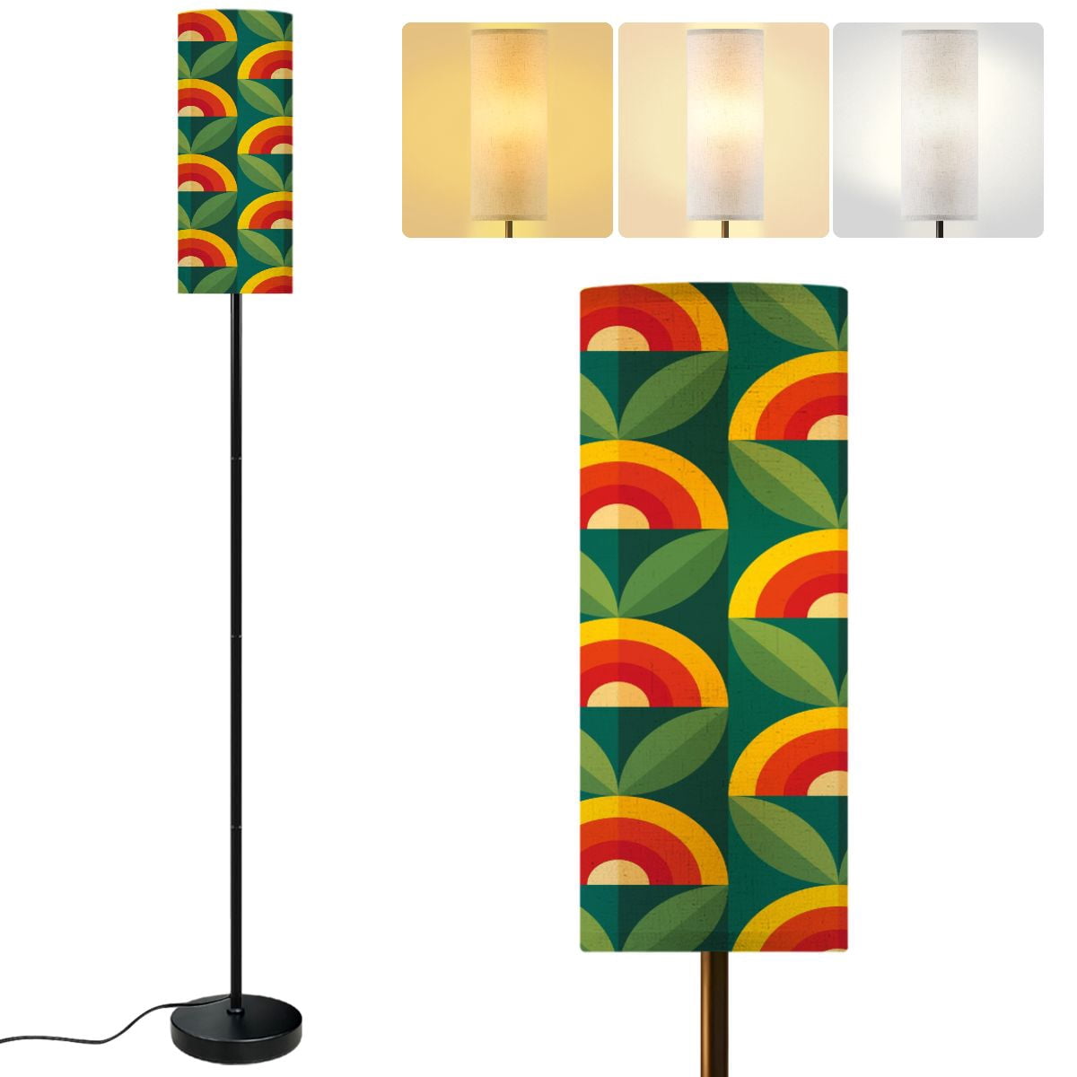 Modern Standing Floor Lamp Fruits leaves nature Mid century modern art ...