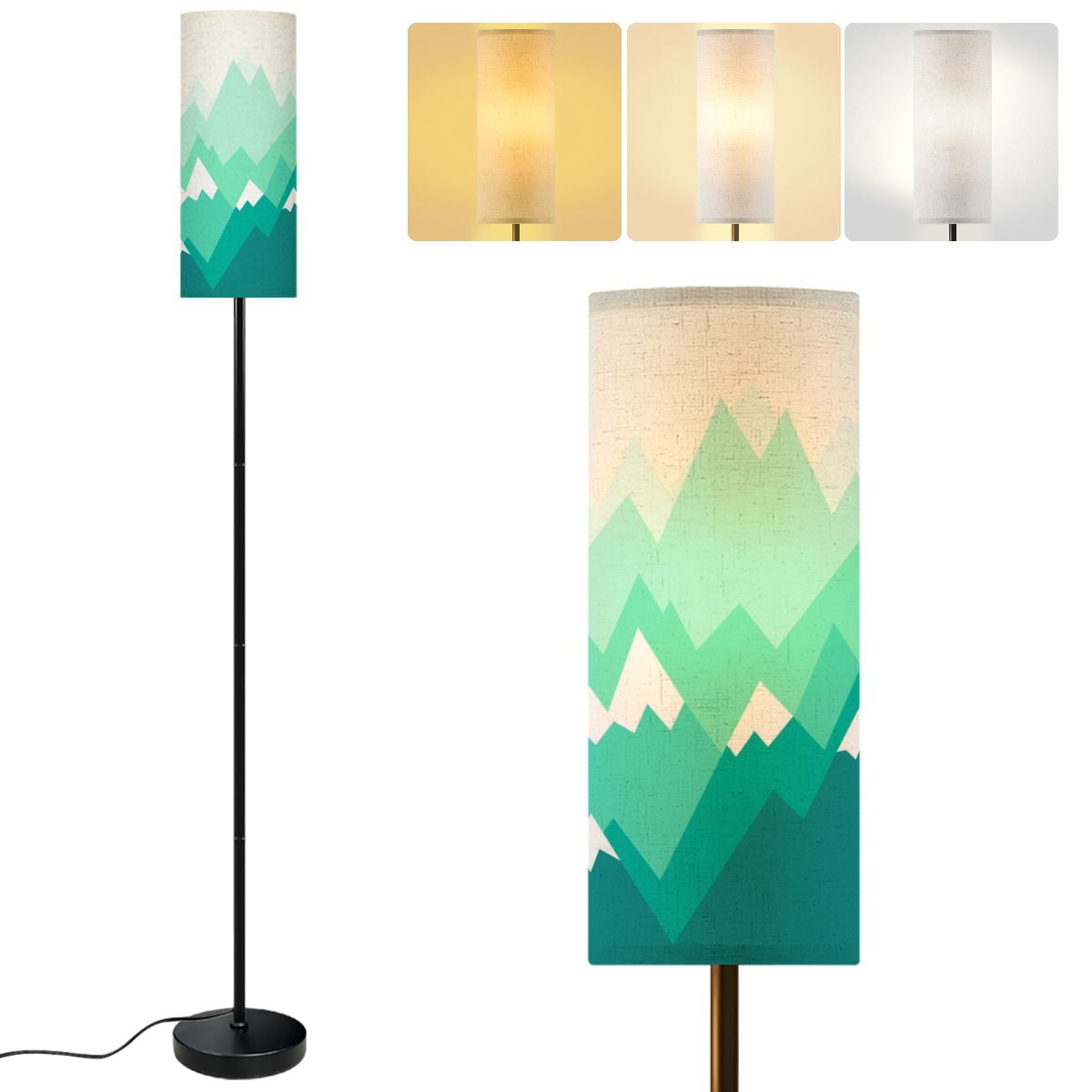 Modern Standing Floor Lamp Green mountain ridges Nature landscape ...