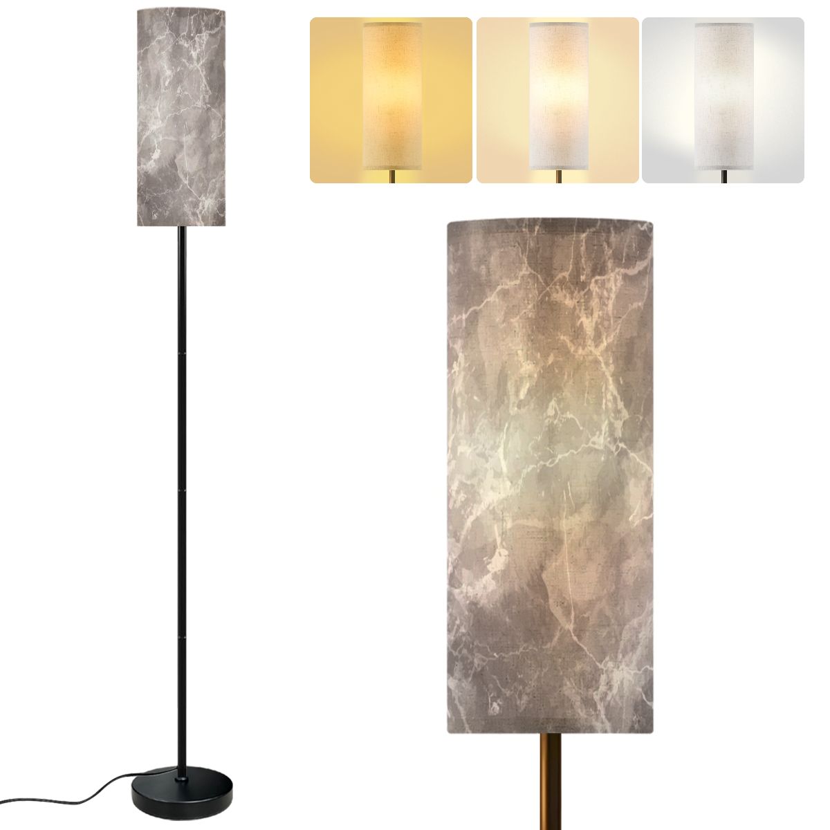 Modern Standing Floor Lamp Grey marble texture Granite Stone Hand drawn ...