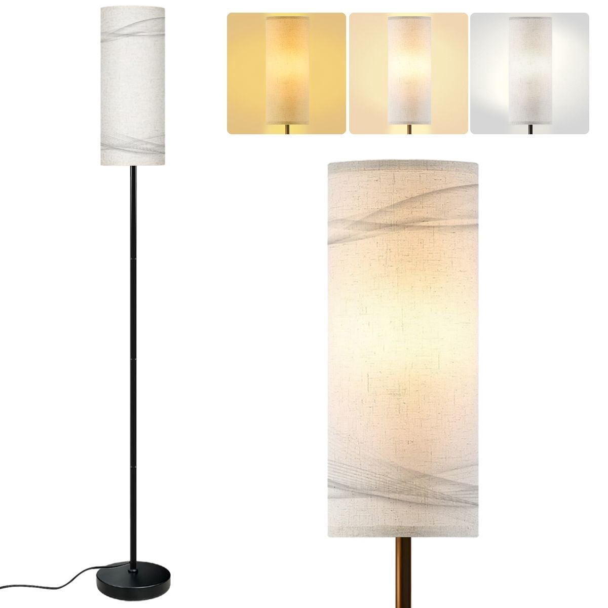 Modern Standing Floor Lamp Grey wave abstract stream line layout Modern ...