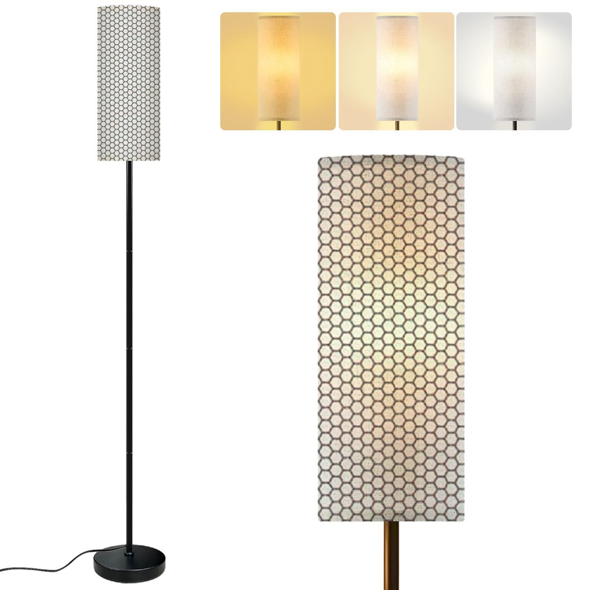 Modern Standing Floor Lamp Grid seamless Hexagonal cell texture ...