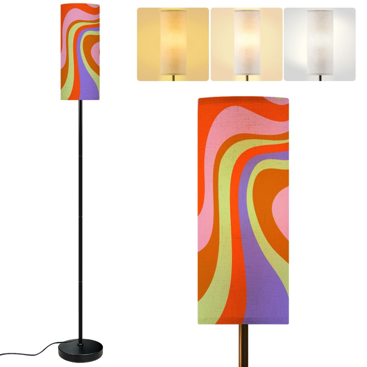 Modern Standing Floor Lamp Grioovy psychedelic wave for design Retro ...