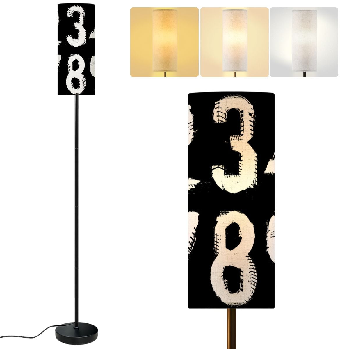 Modern Standing Floor Lamp Grunge tire figures Unique off road ...