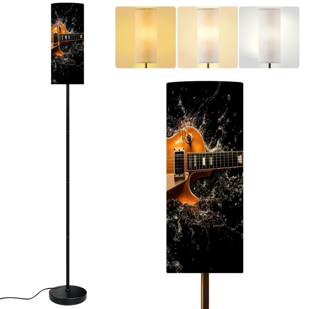 Modern Standing Floor Lamp Guitar Music Electric Water Splash ...