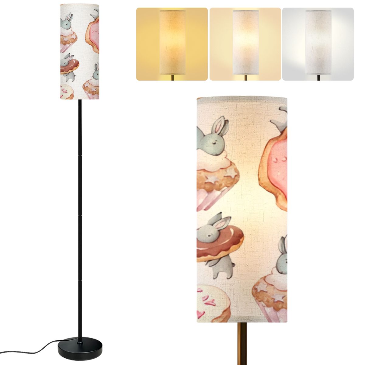 Modern Standing Floor Lamp Hand drawn Watercolor seamless pattern sweet ...