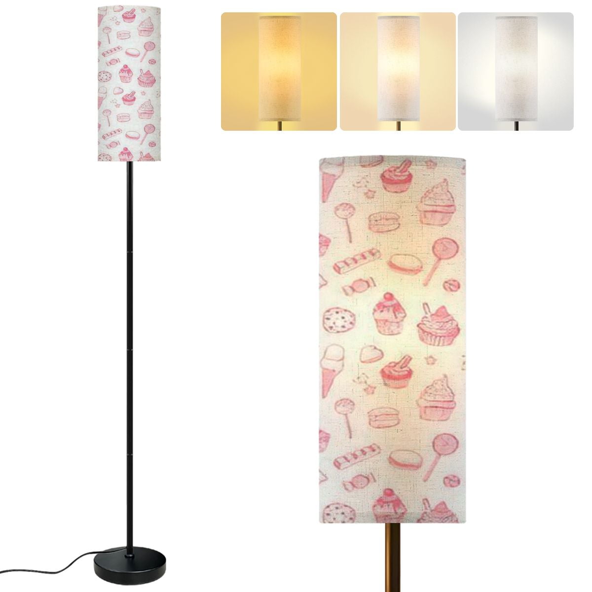 Modern Standing Floor Lamp Hand drawn sweets doodle seamless pattern ...
