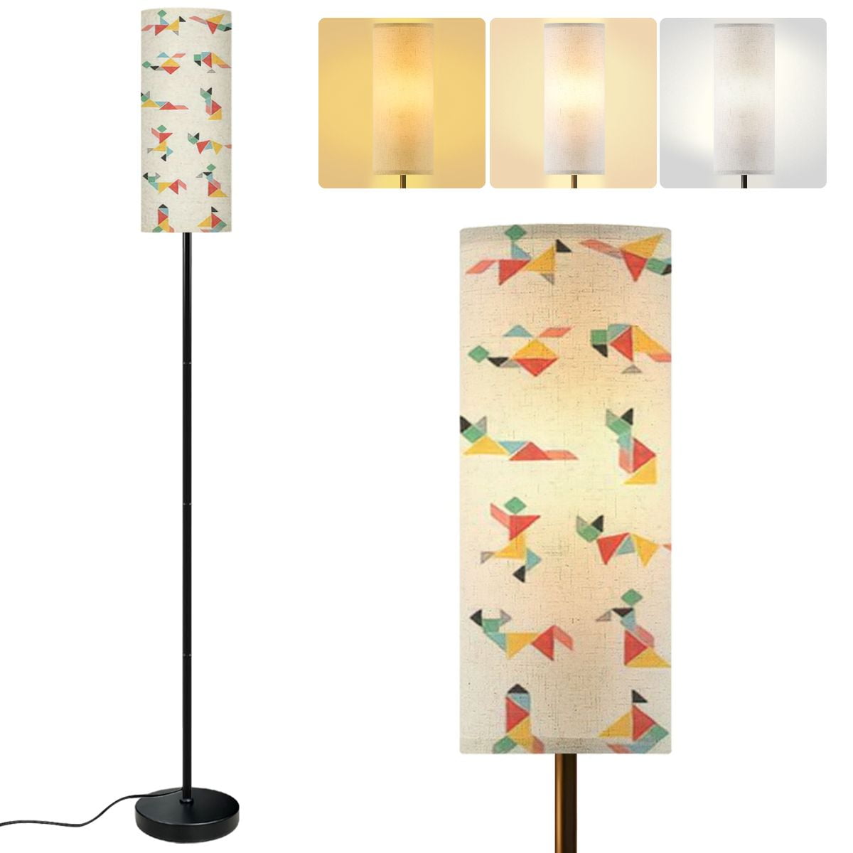Modern Standing Floor Lamp Hand drawn tangram set Collection composite ...