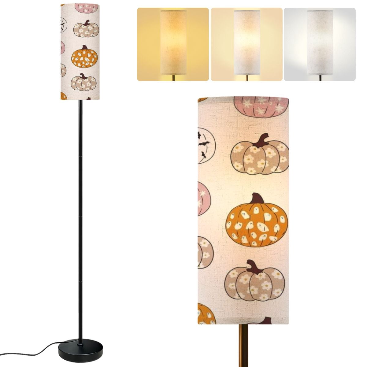 Modern Standing Floor Lamp Happy Halloween Autumn fall retro groovy ...