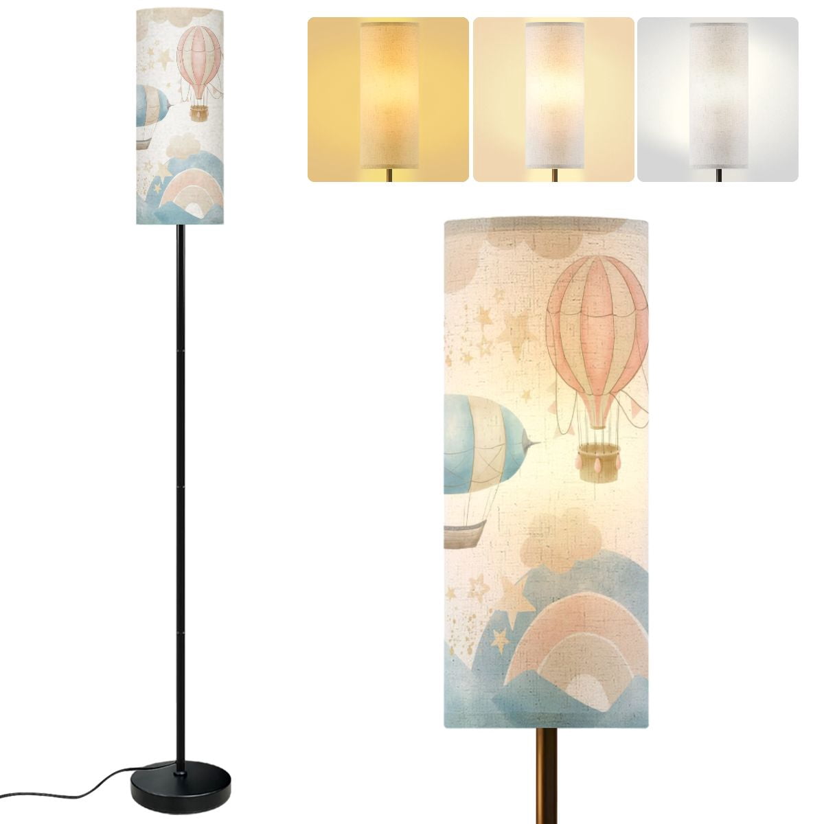 Modern Standing Floor Lamp Hot Air Balloons Dimmable Metal Pole Lamp ...