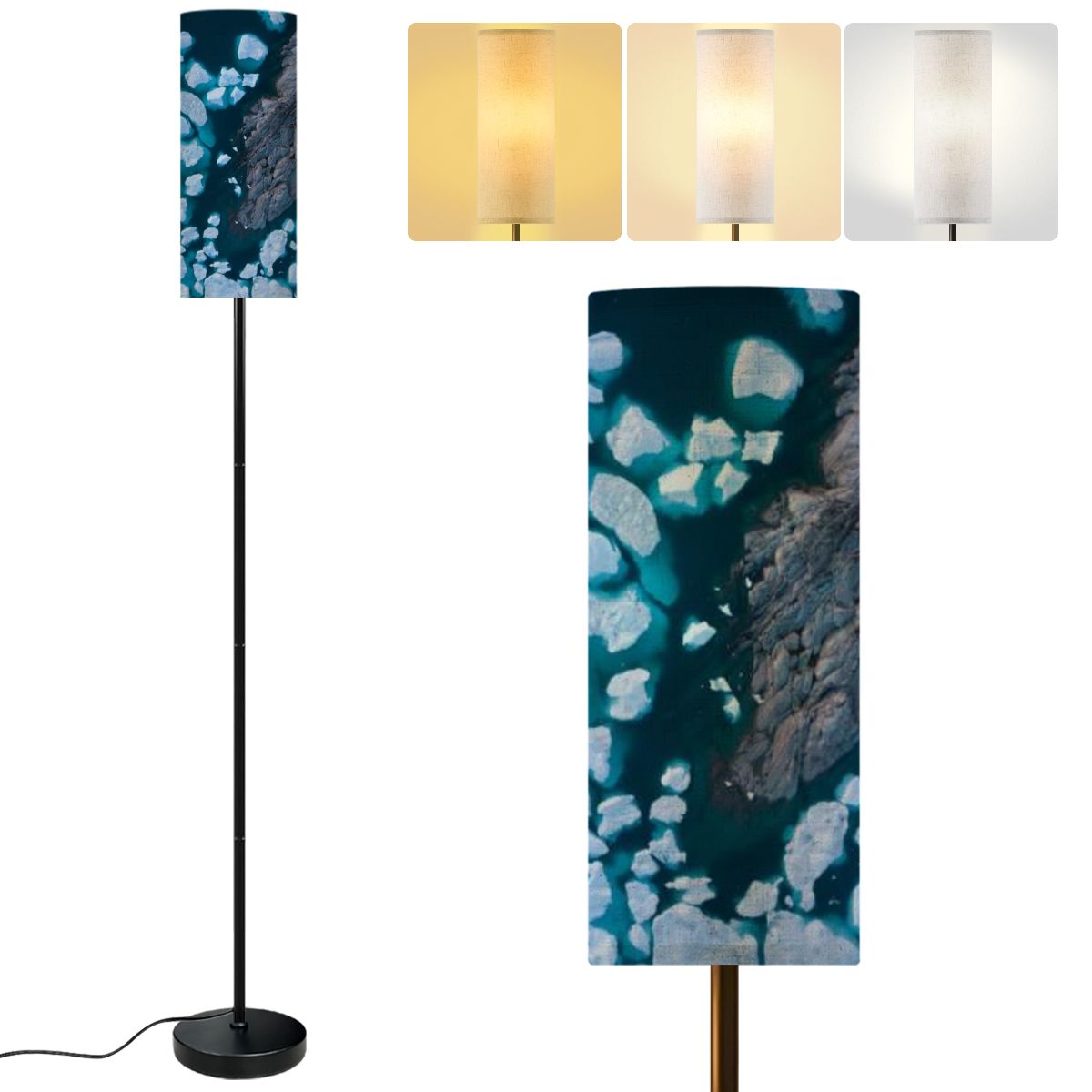 Modern Standing Floor Lamp Icebergs drone aerial top view Climate ...