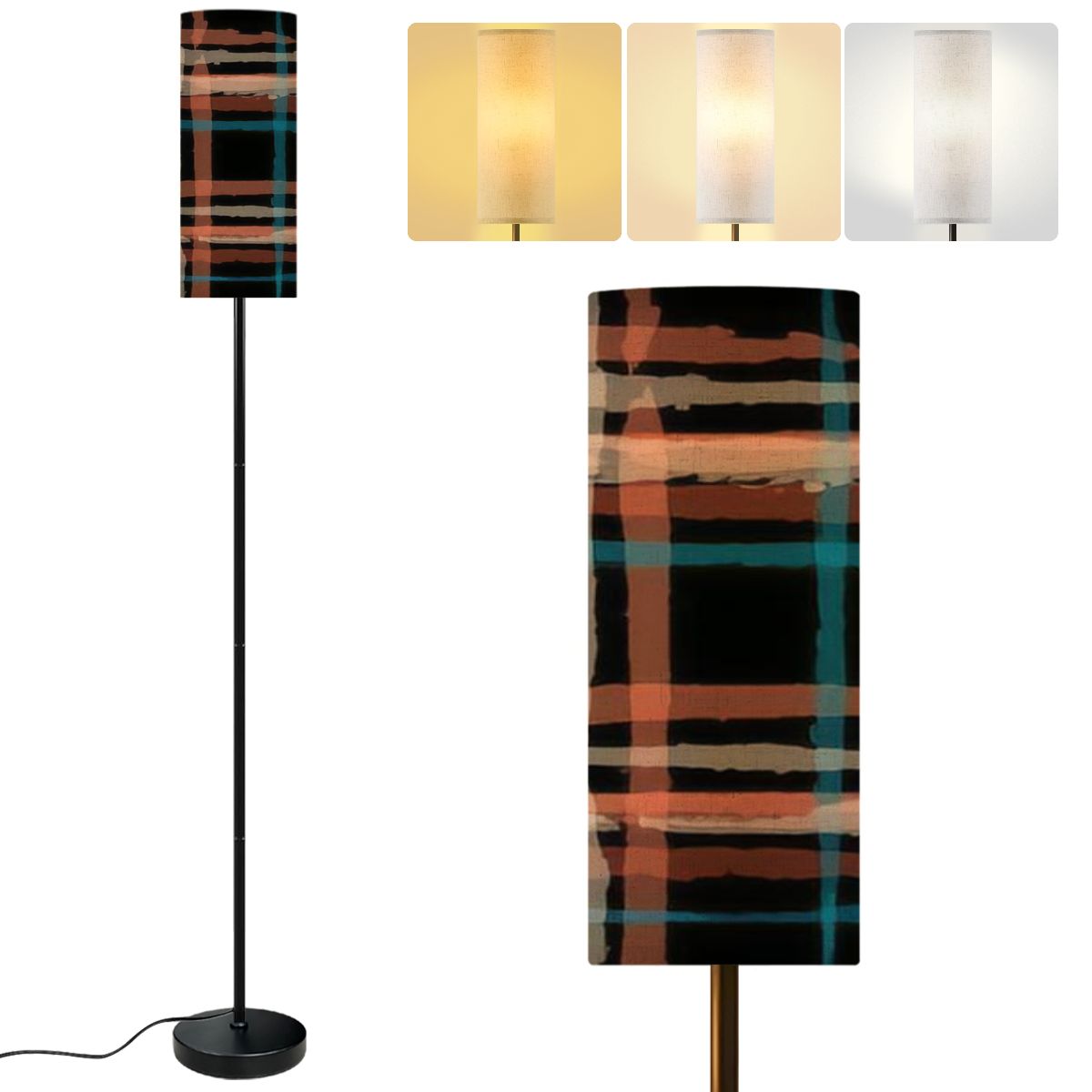 Modern Standing Floor Lamp Kilt Texture Seamless Grunge Hand Painted ...