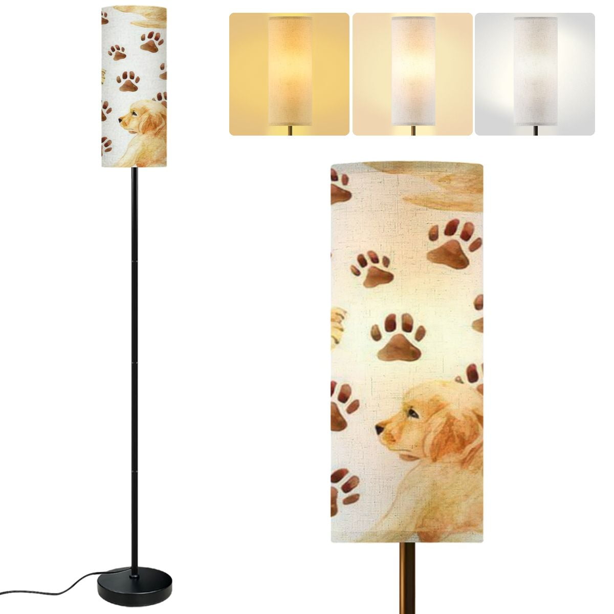Modern Standing Floor Lamp Labrador retriever puppy seamless Cute ...