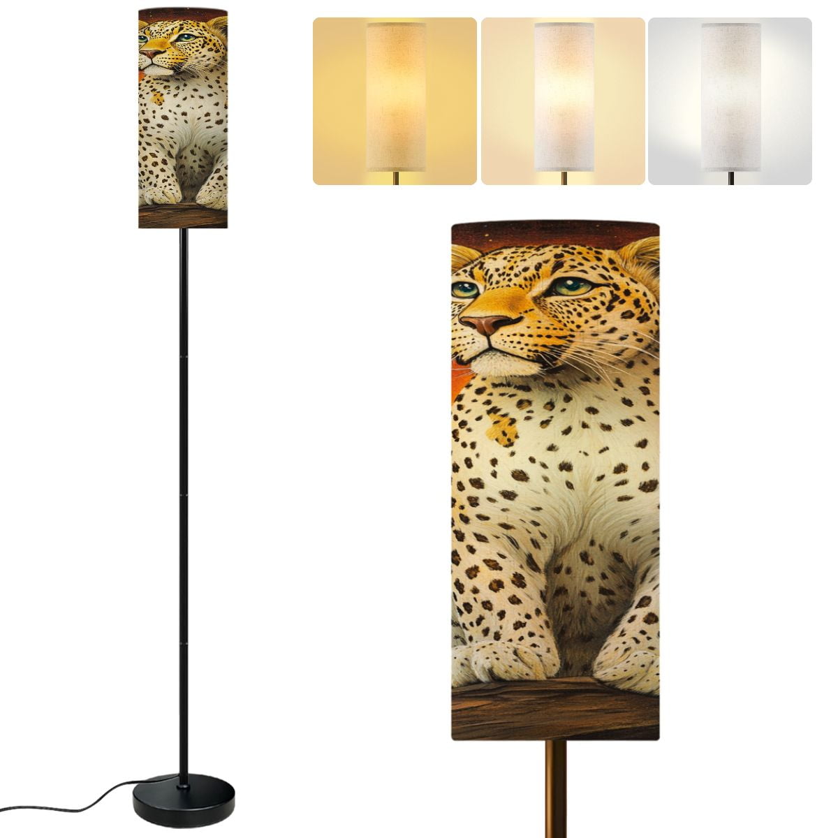 Modern Standing Floor Lamp Leopard Print Leopard Print Spots Patterns ...