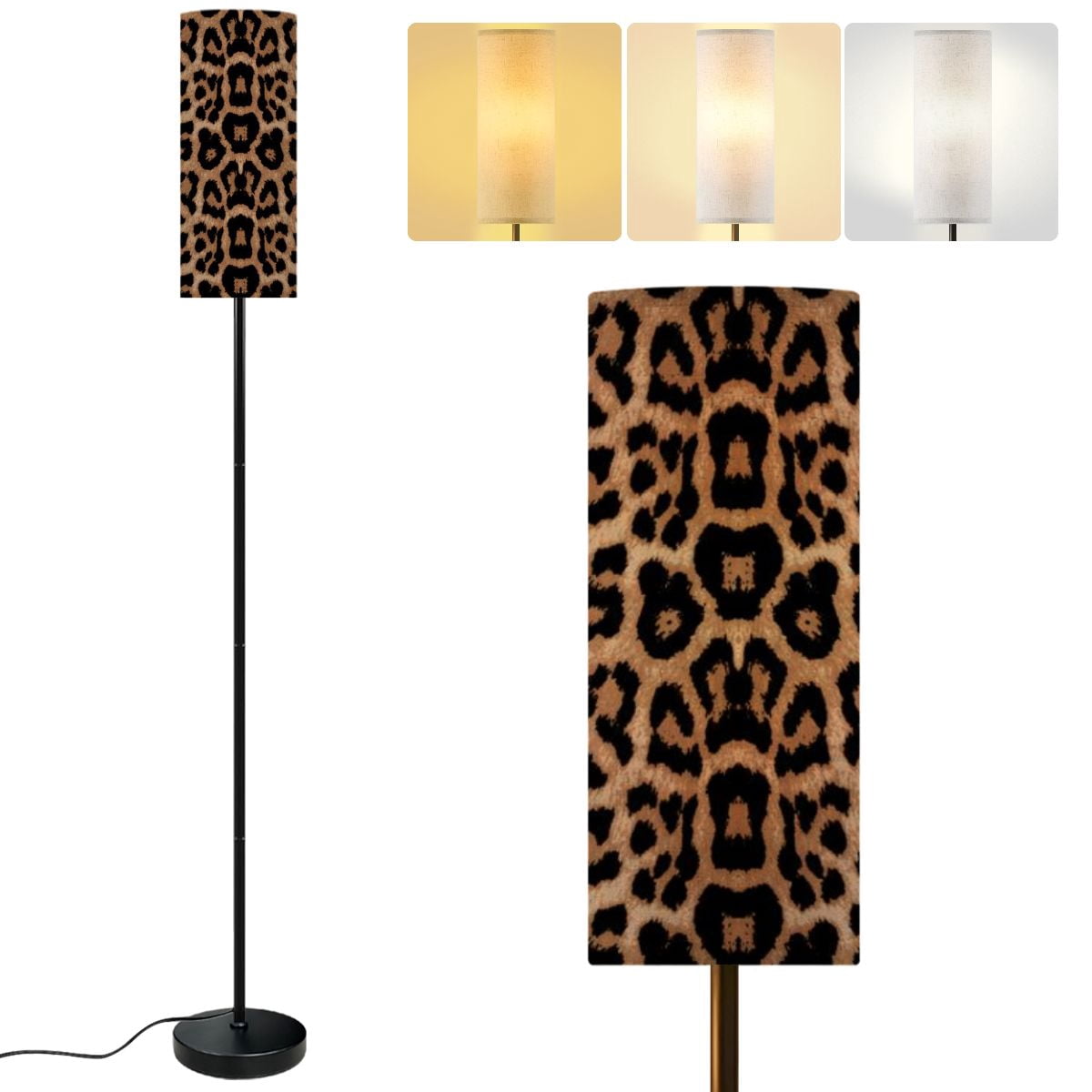 Modern Standing Floor Lamp Leopard skin seamless design print textile ...